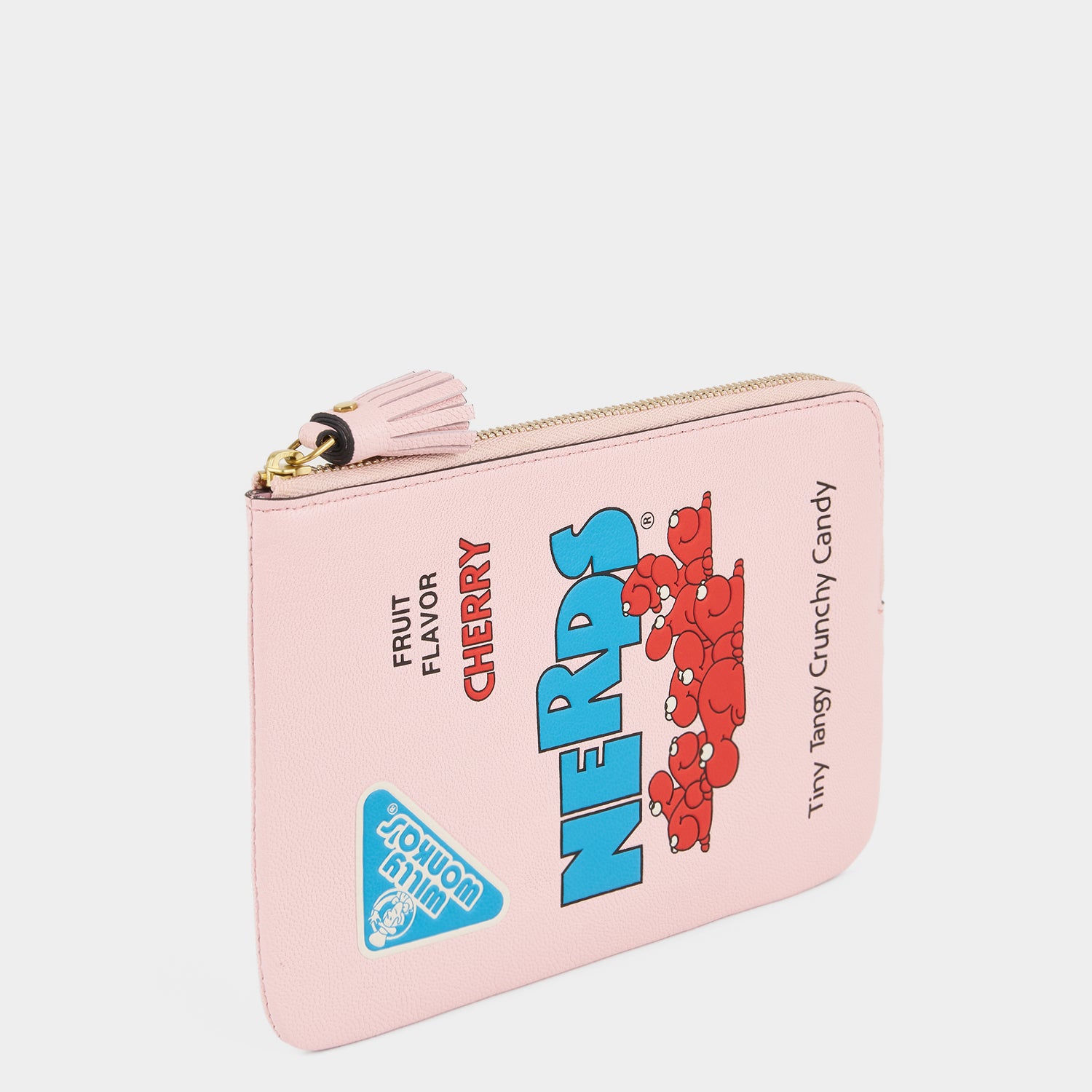 Nerds Zip Loose Pocket in Pink Leather | Anya Hindmarch UK