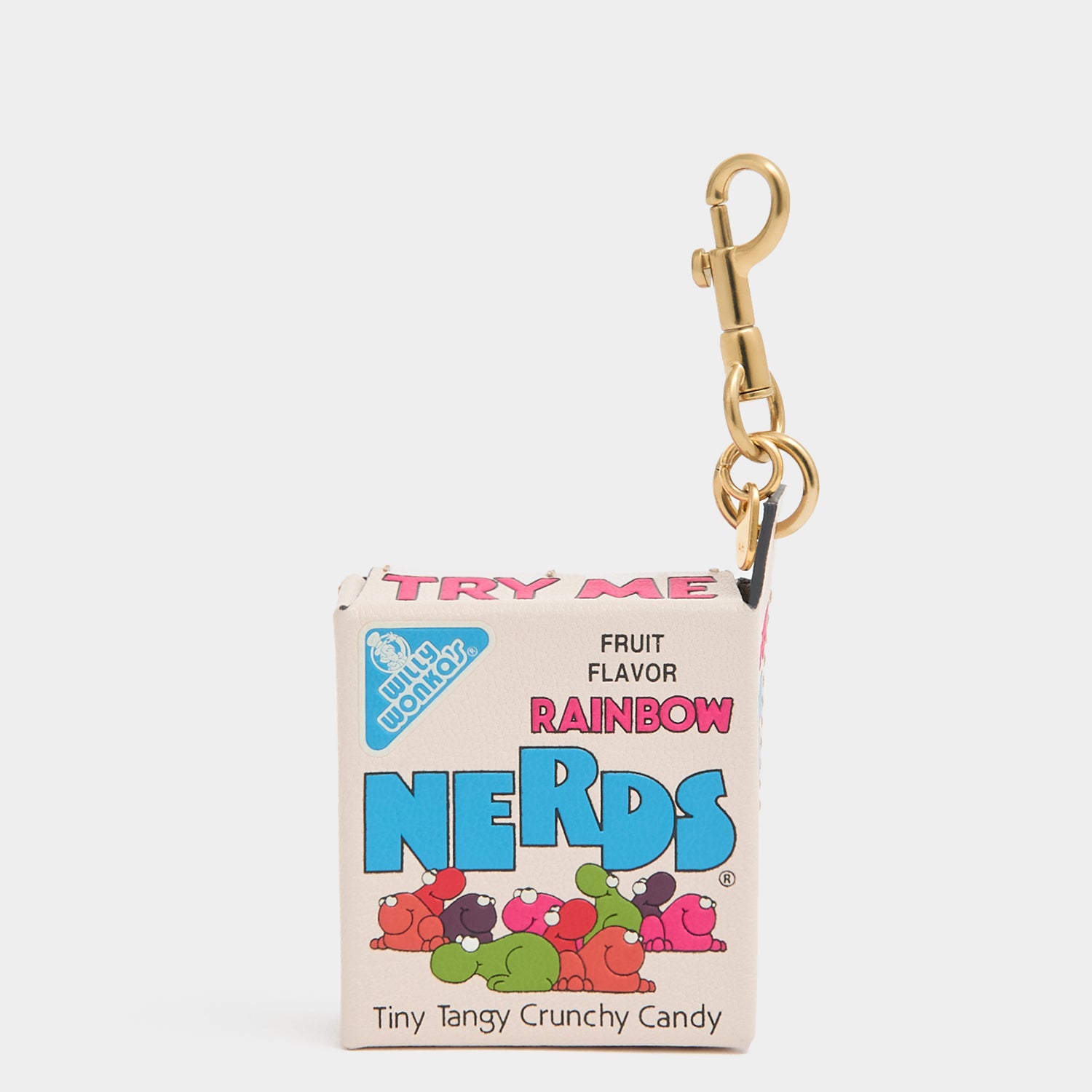 Nerds Bag Charm in Chalk Leather | Anya Hindmarch UK